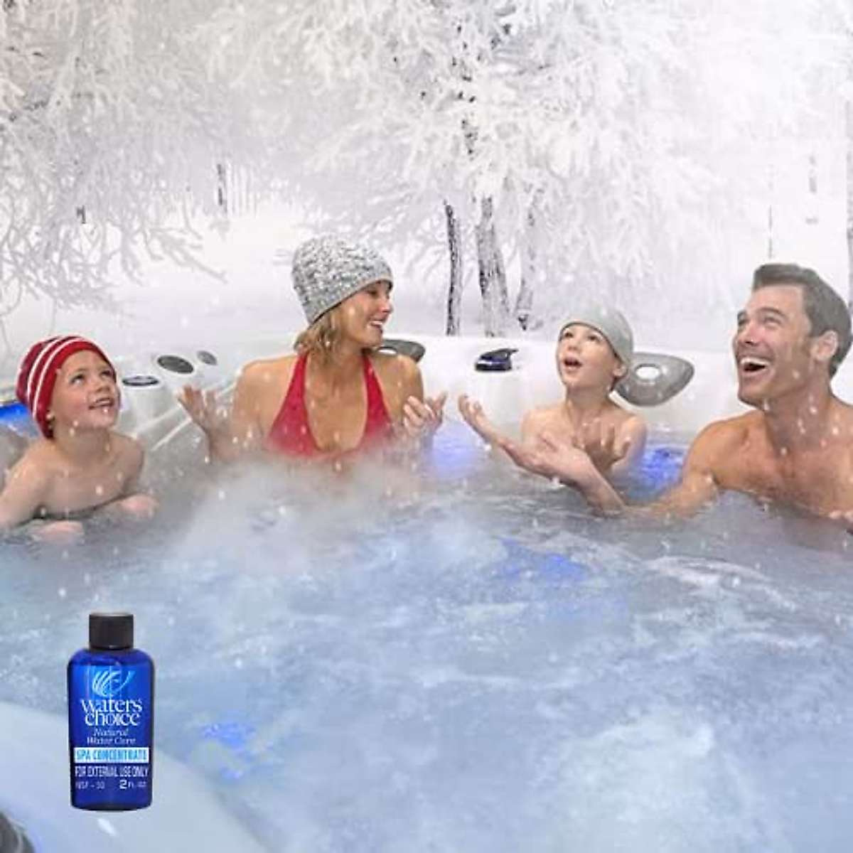 Waters Choice 2 oz. Enzyme Concentrate-6 Month Supply, All-Natural Spa Water Care, Hot Tub Cleaner, Premium Water Care Treatment, No Harsh Spa Hot Tub Chemicals, Gentle on Eyes, Hair and Skin