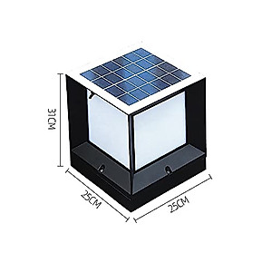 KLFJFD Solar Lights Outdoor,LED Solar Pillar Lamp Modern Simple Metal Aluminum Outdoor Post Light,Villa Park Home Garden Decoration