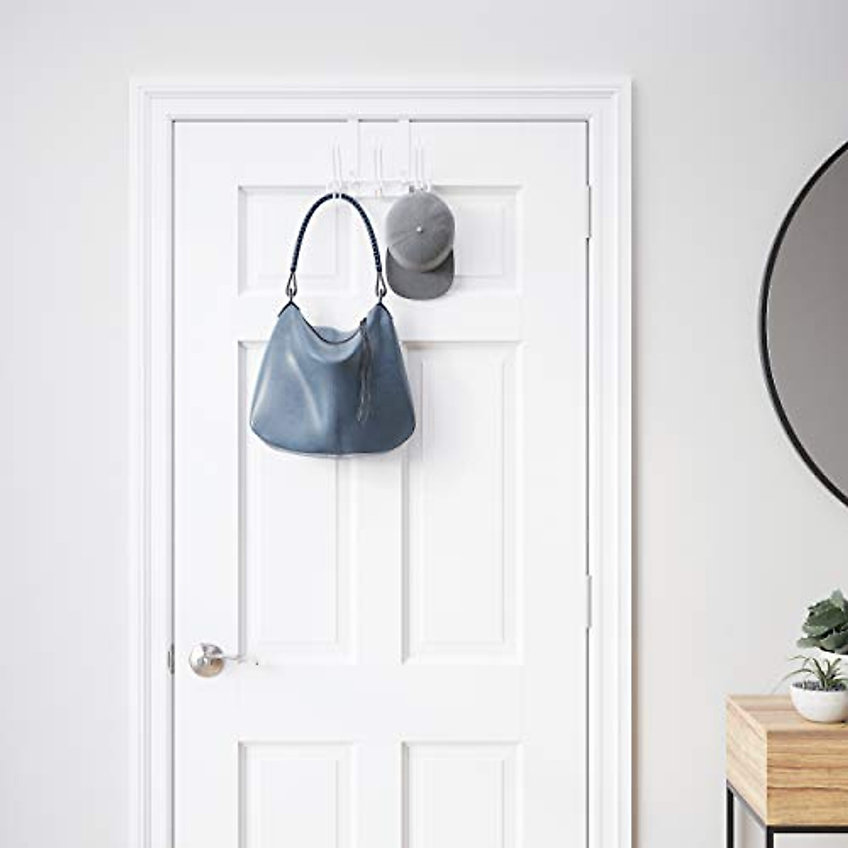 Franklin Brass 3-Hook Wire Over The Door Storage Rack,White