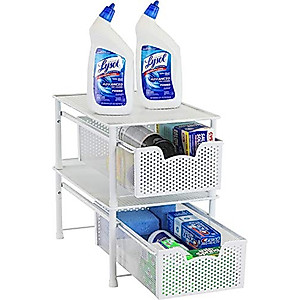 Simple Houseware Stackable Cabinet Basket Drawer Organizer, White