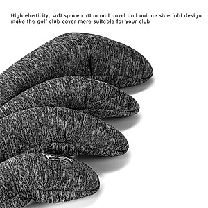 YuEagleSky Golf Club Head Covers (4PCS) Driver Fairway #3#5 Hybrid Space Cotton Black for Men Women