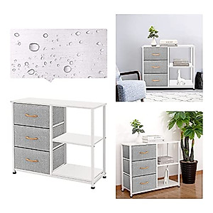 AZL1 Life Concept Rustic Brown Fabric Dresser, 4 Drawer Organizer Unit with 2 Shelves, Storage Chest for Bedroom, Entryway, Hallway, Living Room, Office, Light Grey