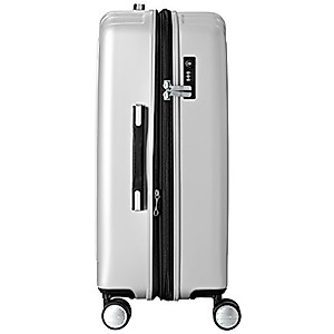 DELSEY Paris Titanium Hardside Expandable Luggage with Spinner Wheels, Silver, Checked-Medium 25 Inch