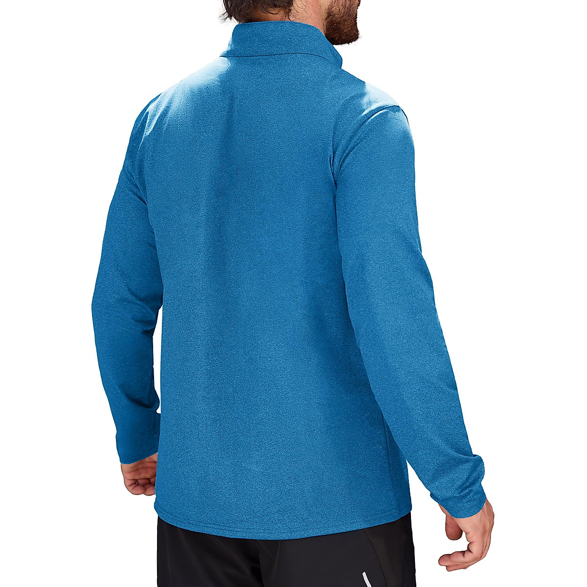 MAGCOMSEN 1/4 Zip Golf Pullover for Men Running Workout Pullover Lightweight Hiking Shirts Fleece Pullover Sea Blue,S