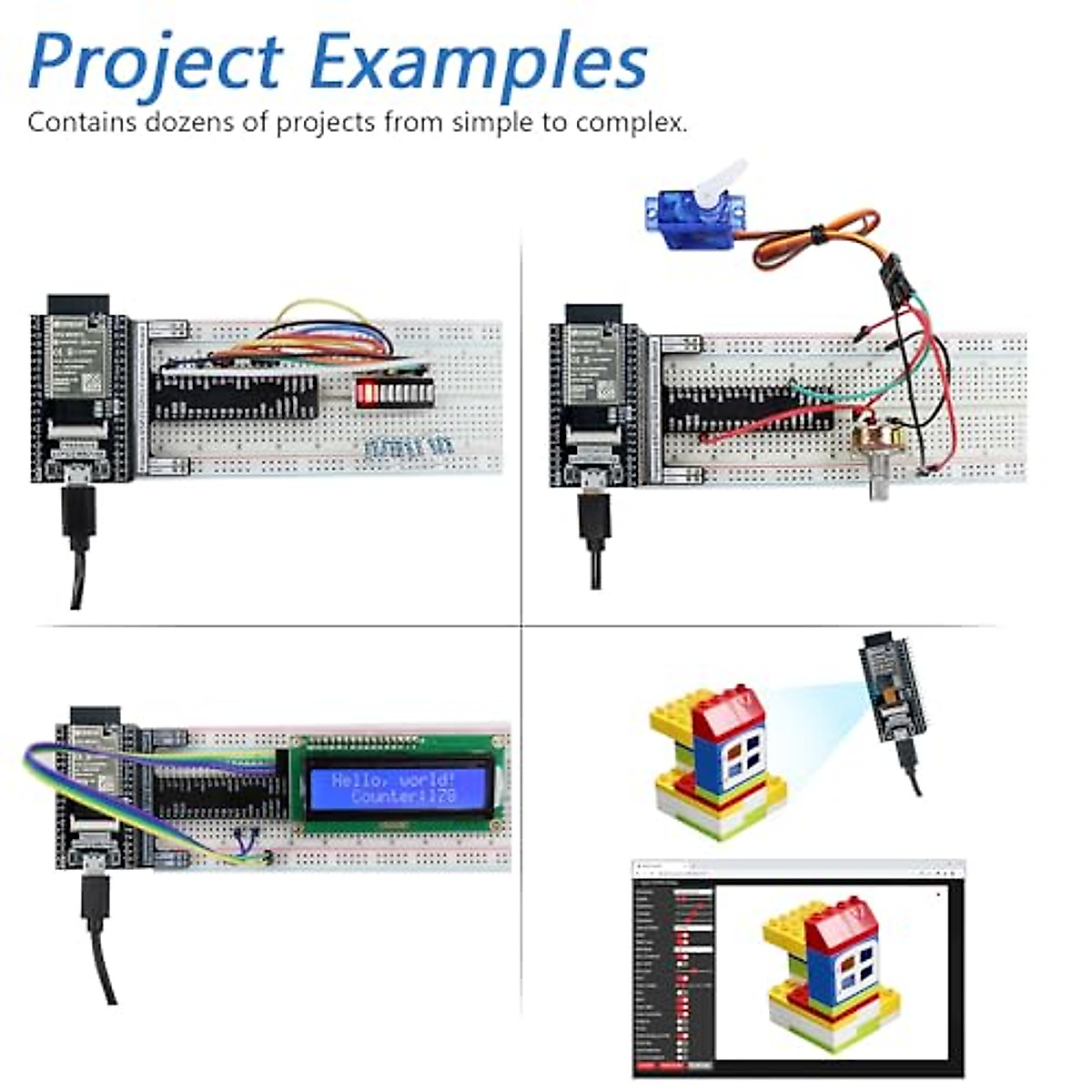 Freenove Super Starter Kit for ESP32-WROVER (Included) (Compatible with Arduino IDE), Onboard Camera Wireless, Python C, 536-Page Detailed Tutorial, 173 Items, 82 Projects