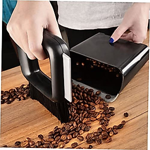 Yardenfun 1 Set Desktop Cleaning Broom Coffee Bean Coffee Concentrate Desktop Drawer Coffee Powder Cleaning Brush para Limpiar Drawers for Office Mini Desktop Broom Toy Black Plastic