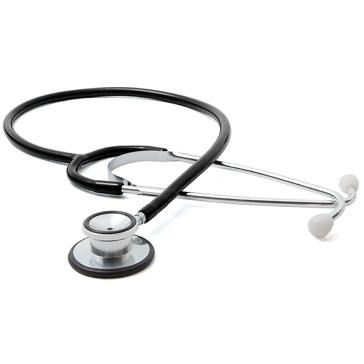 Dealmed General Exam Stethoscope – Professional Economy Dual-Head Medical Stethoscope with Lightweight Chestpiece, Flexible 32” Tubing & Comfort Eartips (Black)