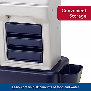 Coastal Pet Bergan Cafe K9 Food Storage - Beige and Navy - 5 gal/25 lbs