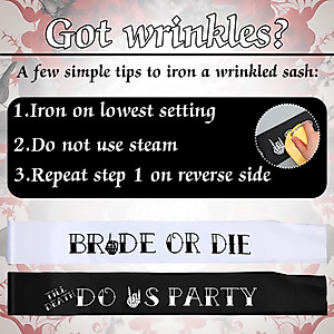 Panitay 7 Pcs Hen Party Sash Bride or Die Bachelorette Party Decorations 1 White Bride or Die Sash 6 Black Till Death Do Us Party Sash for Bridal Shower Wedding Hen Engagement