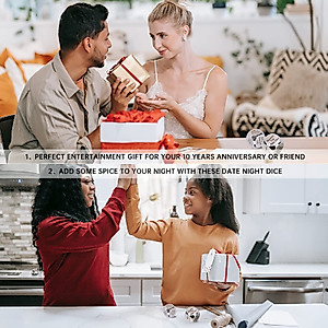 CQNET TIN Date Night Dice 10th Anniversary Special 10 Year Anniversary Date Night Entertainment Gift for Anniversary, Wedding, Valentine, Birthday, Christmas