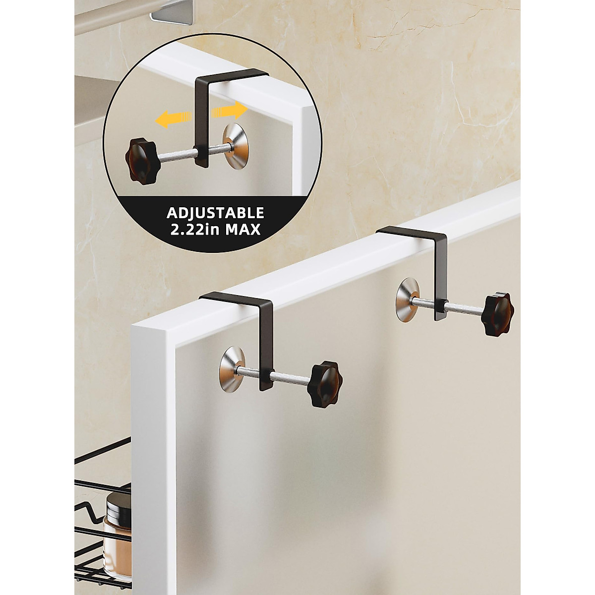 Elbourn Over The Door Shower Caddy, Adjustable Hanging Shower Organizer, Shampoo Rack Bathroom Storage - 5 Shelves