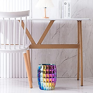 LiveHouse Decorative Round Small Trash Can Wastebasket, Garbage Container Bin for Bathrooms, Powder Rooms, Kitchens, Home Offices-Gold