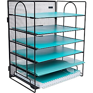 Desk Organizer with 6 Tiers, Paper Tray for Office Supplies, Letters, Billls, Folders, Files, Binders. Desk Organizers and Accessories for Home, Office, School. Office Organization with Style