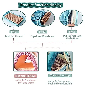 VCZONE Guinea Pig Tunnel House, Hideout House with Double Side Pad for Bunny Hamsters Chinchilla Guinea Pig, Soft Warm Plush Nest Habitats for Playing and Sleeping(Blue)
