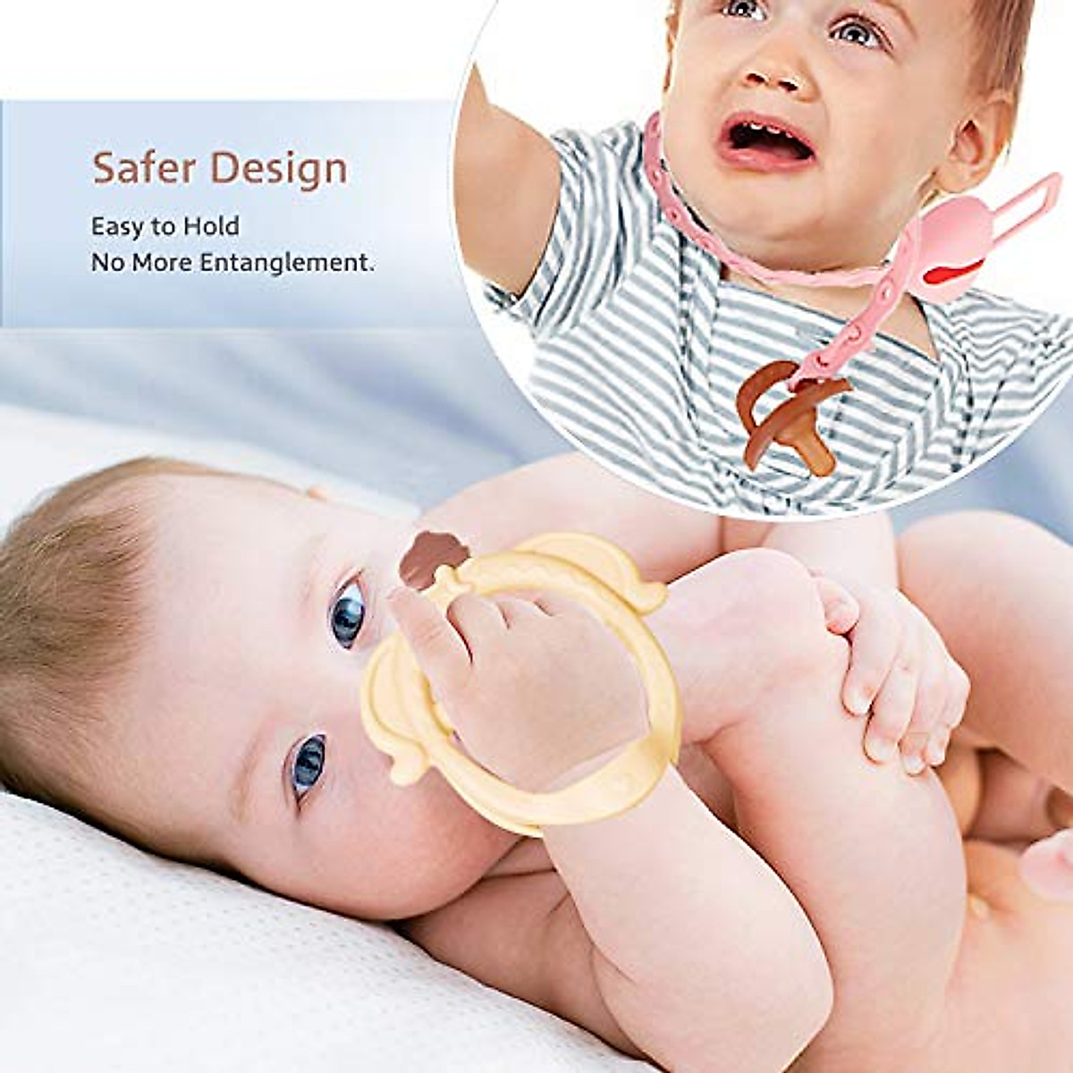 Termichy Teething Toys for Babies 0-6 Months, Non-dropping Baby Teething Toys for Soothe Babies Gums, Baby teether with BPA-free & Hand-free for Newborn Infant