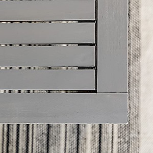 Walker Edison Rendezvous Modern Solid Acacia Wood Slatted Patio Bench, 53 Inch, Grey Wash