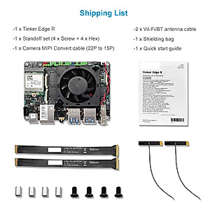 Tinker Edge R SBC Rockchip RK3399Pro Mini Motherboard with 4G RAM 2GB Rockchip NPU 16GB eMMC 3TOPS (Pro Version 6GB+16GB)