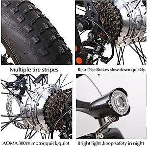 NAKTO Electric Bike Fat Tire 350W 26" Electric Mountain Bicycles for Adults, 36V10AH Removable Lithium Battery Ebike, Mountain/Beach/Snow/City Commute Ebike 6 Speed Gear,Dual Disc Brake E-Bikes