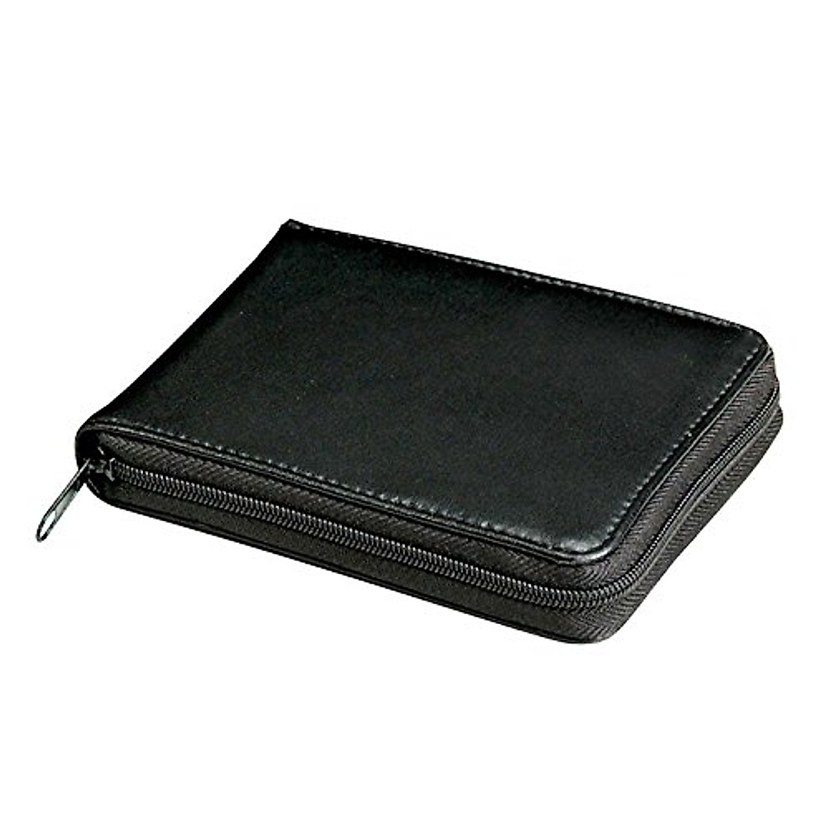 Miles Kimball Genuine Leather Wallet, Zipper Closure - Measures 9 1/2" Long x 3 1/2" Wide Open, Black
