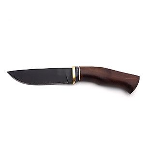 Nooraki HK-367 Premium Handmade High Carbon Steel Hunting Knife with Sheath. 9'’ Fixed Blade with Rosewood Handle. Survival and Bushcraft Knife. EDC Belt Bowie ideal Knife for Camping or everyday use