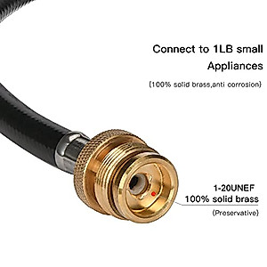 GCBSAEQ 5FT 1lb to 20lb Propane Hose Adapter POL Converts, Fit for Mr. Heater Buddy Heater, Blackstone Griddle, Coleman Stove