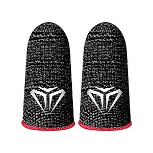 Gaweb Gaming Finger Covers Sweat Proof Breathable 0.98MM Thin Mobile Game Controller Fingertips Sleeves Thumb Gloves Red A