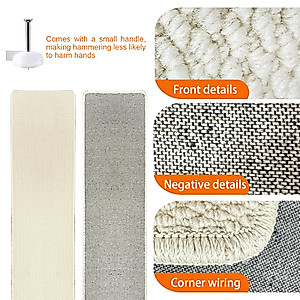 70.9"x 15.7" Thickened Extra Large Cat Wall Climbing Carpet with 10pcs Fixed Nails, Durable Cat Wall Furniture, Wall Scratcher, Scratching Post, Couch Sofa Protector, White