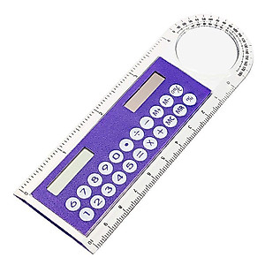 3 in 1 Calculators Mini Pocket Basic Calculator with Magnifier Solar Transparent Ruler Calculator Digital Desktop Calculator for Kids Student School Supplies Silver