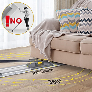 MASTERTOP 36" Professional Industrial Dust Mop for Floor Cleaning, Heavy Duty Wet & Dry Commercial Mop,Large Flat Floor Mop with Telescopic 62'' Long Handle,Dust Mop Broom for Hardwood,Tiles,Office