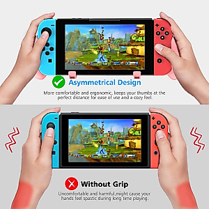 Switch Pink Grip Compatible with Nintendo Switch, OIVO Ergononmic Hand Grip, Upgraded with Adjustable Stand for Nintendo Switch- Pink