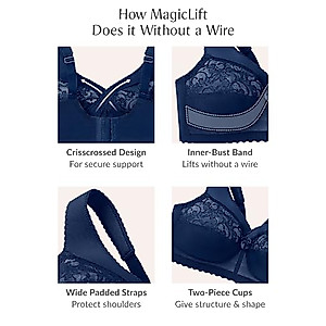 Full Figure Plus Size MagicLift Original Support Bra Wirefree #1000 White