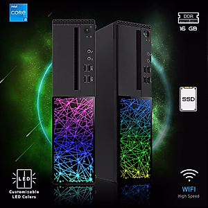 TechMagnet Gaming Desktop PC, Intel i5 6th Gen, Galaxy, 16GB RAM, 240GB SSD, MTG New 27 Inch 165HZ Gaming Monitor, RGB Keyboard Mouse, GT 1030, Speaker, Webcam, Win 10 Pro (Renewed)