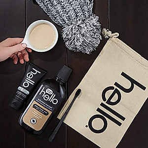 Hello Activated Charcoal Epic Teeth Whitening Fluoride Free Toothpaste and Toothbrush, Fresh Mint and Coconut Oil, Vegan, SLS Free, Gluten Free and Peroxide Free, 4 Ounce (Pack of 2)