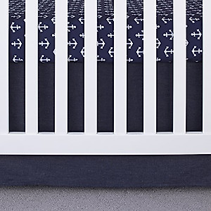 NoJo 100% Cotton Fitted Crib Sheet, Anchors, Navy/White