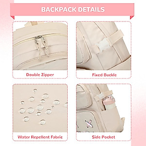 El-fmly Fashion Travel Backpack with Cute Ribbon for Teen Girl Boy School Bookbag with USB Charging Port & Headphone Jack (Black)