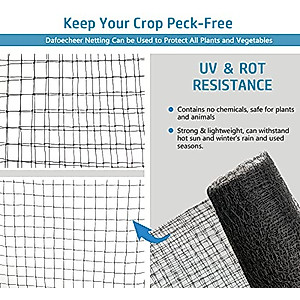 Dafoecheer Bird Netting - 7 x 65 FT Heavy Duty Garden Netting Deer Fence Net for Vegetables, Plant and Fruit Trees Against Birds, Deer and Other Animals