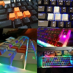 sara-u 9 Keys PBT Backlit Keycaps WASD/ESC/Direction Cherry MX Keycaps With Key Cap Puller For MX Switches Backlit Mechanical Gaming Keyboard, one, Red