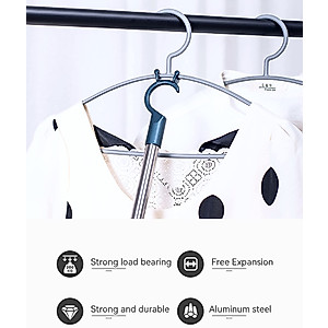 55'' Retractable Reach Sticks Extend Utility Pole Hook Adjustable Long Reach Stick for Closet/Ceiling/Shelf, Blue