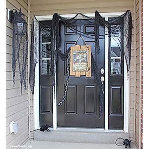 Halloween Black Creepy Cloth, 196 x 39 inch Spooky Halloween Decorations for Halloween Party Supplies Haunted House Décor