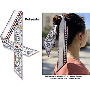 fashion ribbon scarf for hair 10 pcs hair scarf set chic polyester handbag handle ribbon scarf stylish hair headbands neck scarf neckerchief for women girls ladies