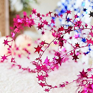Neo LOONS 25 Ft Star Garland Tinsel Star Brace Wire Garland for Christmas Tree Decor Ornaments Party Accessory Decorations, 3 Pack (Blue)