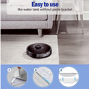 6 Pack Mop Cloth Pads for Roborock S7, Microfiber Mop Compatible with Xiaomi Roborock S7 S7+ S7 MaxV S7 MaxV Plus S7 MaxV Ultra S8 S8+ T7S T7S Vacuum Cleaner, Reusable and Washable Pad Accessories