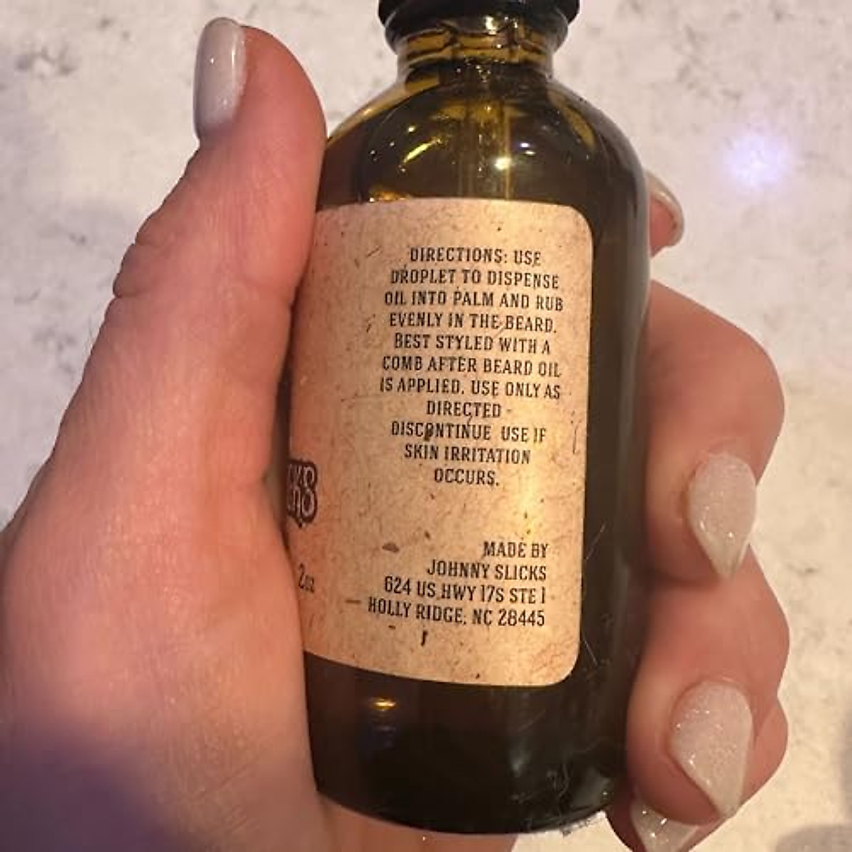 Johnny Slicks Organic Beard Oil | Moisturize, Soften, Promote Hair Growth, Reduce Itch (US Made, Veteran Owned Handcrafted with Clean Ingredients), Rugged