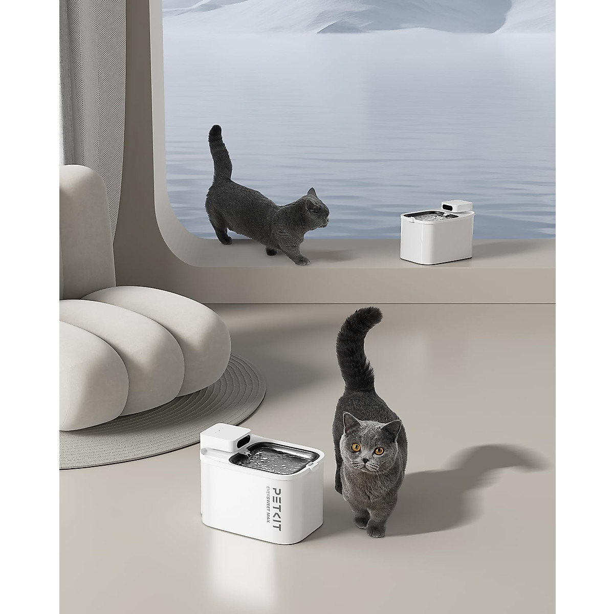 PETKIT EVERSWEET MAX Cordless Cat Water Fountain, 105 fl oz/3L Pet Water Fountain for Cats Dogs Inside, Automatic Cat Water Dispenser with Replacement Filter, App Control