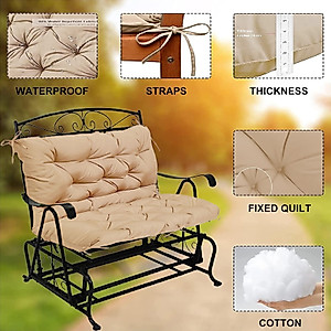 YXMKJOS Swing Cushions - Outdoor Porch & Patio Waterproof Washable 2-3 Seater Replacement Cushions