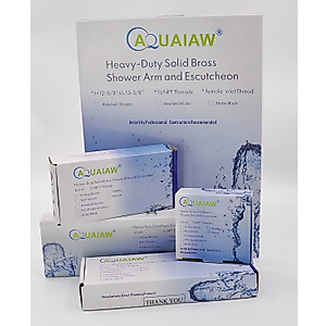 Aquaiaw Only Produce and Sell Solid Brass Shower Arms. Aquaiaw Shower Arm and O-Ring Flange, 6 inch, Solid Brass, Round, Both 1/2 NPT Tapered Threads, PVD Brushed Nickel Wall Mount Shower Head Arm