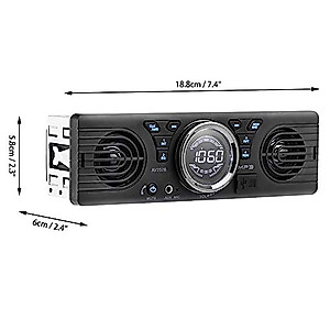 PolarLander Universal 1 Din 12V in-Dash Car Radio Audio Player Built-in 2 Speaker Stereo FM Support Bluetooth with USB/TF Card Port