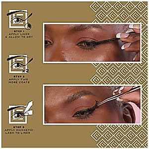 Eylure PROMAGNETIC Magnetic Eyeliner and False Lashes Kit, Faux Mink Dramatic, 1 Pair Reusable Eyelashes, No Glue Needed Black