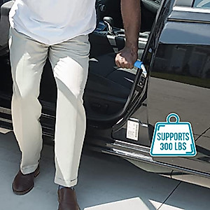 Able Life Auto Cane, Portable Vehicle Support Handle for Easy Sit to Stand Assistance, Car Assist Grab Bar Handle, Daily Mobility Assistive Device for Adults, Seniors, and Elderly, Blue