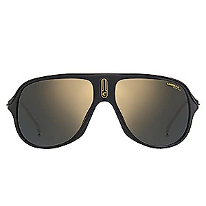 Carrera Unisex Sunglass Style Safari65/N Rectangular, Matte Black/Grey Gold Mirrored, 62mm, 15mm